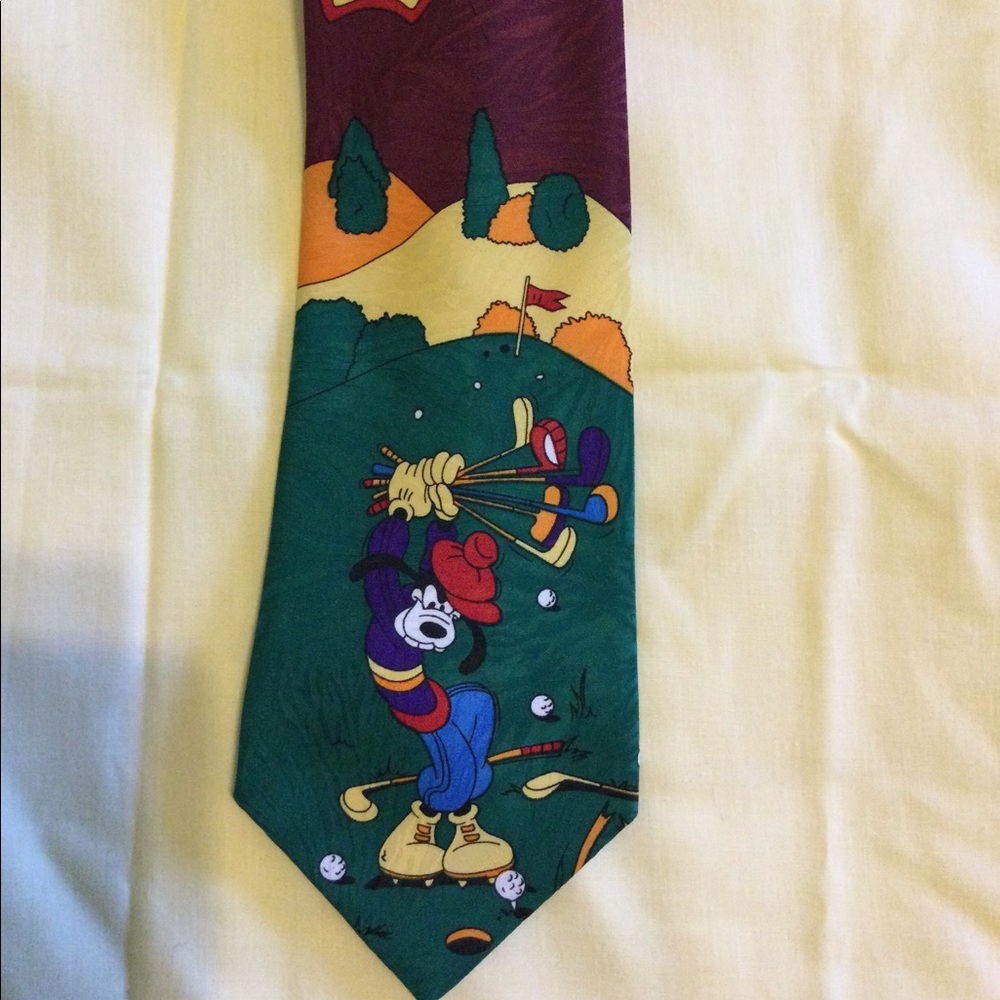 Vintage Disney Goofy Playing Golf Tie - Gem